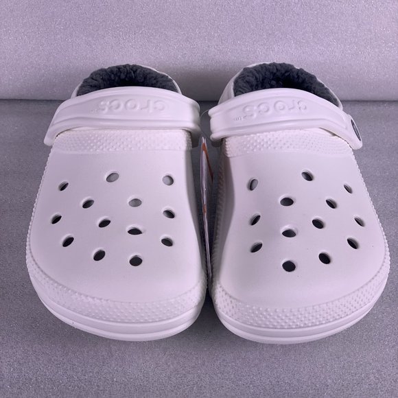 CROCS | Shoes | Crocs Classic Lined White Grey Clogs 2359 | Poshmark